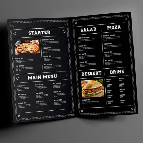 A5 4pp Folded Laminated Menu | Folkestone Printing